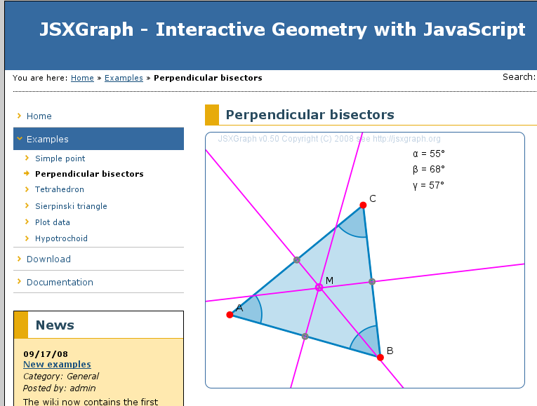 JSXGraph首页、文档和下载 - 几何图库绘制 - OSCHINA - 中文开源技术交流社区