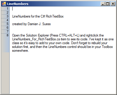 Line Numbers for RichText Control in C#首页、文档和下载 - GUI开发框架 - OSCHINA ...