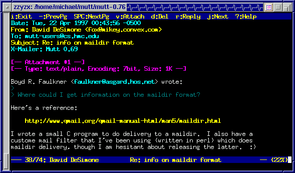 Mutt首页、文档和下载 - 基于文本界面的邮件客户端 - OSCHINA - 中文开源技术交流社区
